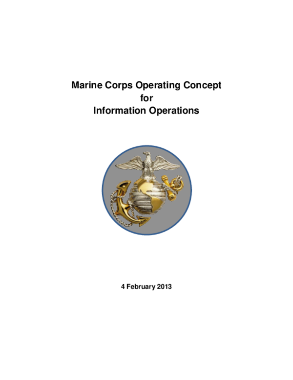 (PDF) Marine Corps Operating Concept for Information Operations