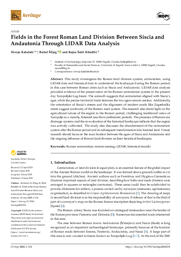 (PDF) Fields in the Forest Roman Land Division Between Siscia and ...