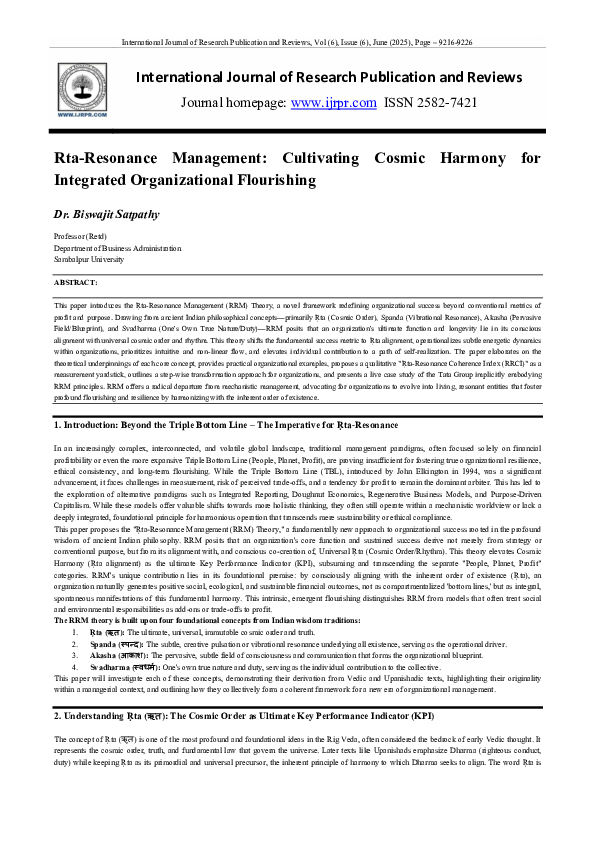 (PDF) Rta-Resonance Management: Cultivating Cosmic Harmony for ...