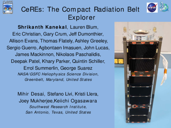 (PDF) CeREs: a Compact Radiation bElt Explorer