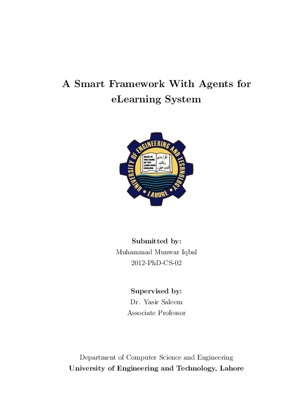 (PDF) A Smart Framework With Agents for eLearning System