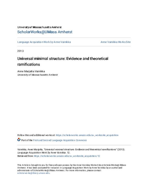 (PDF) Universal Minimal Structure