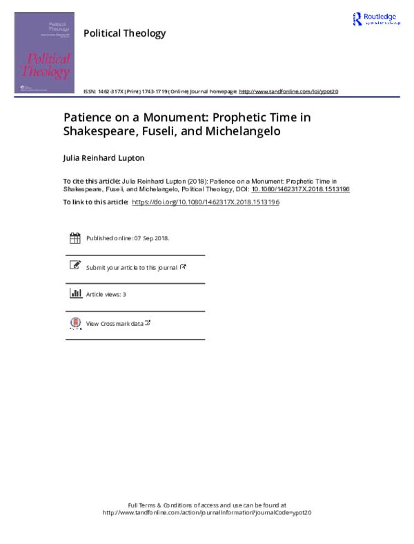 (PDF) Patience on a Monument: Prophetic Time in Shakespeare, Fuseli ...