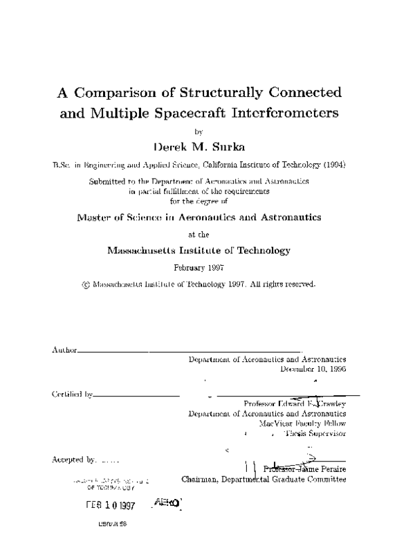 (PDF) A Comparison of Structurally Connected and Multiple Spacecraft ...