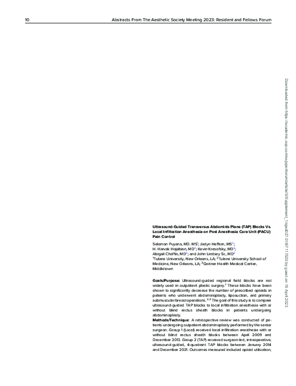 (PDF) Ultrasound-Guided Transversus Abdominis Plane (TAP) Blocks Vs ...