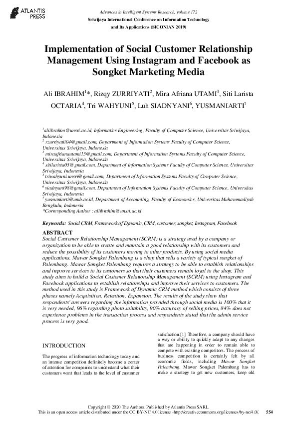 (PDF) Implementation of Social Customer Relationship Management Using ...