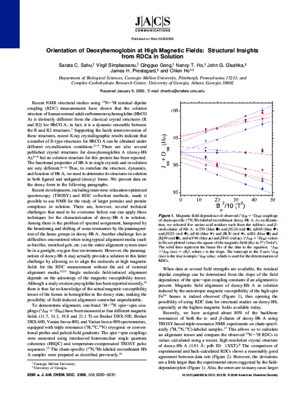 (PDF) Orientation of Deoxyhemoglobin at High Magnetic Fields ...
