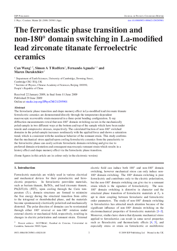 (PDF) The ferroelastic phase transition and non- 180° domain switching ...