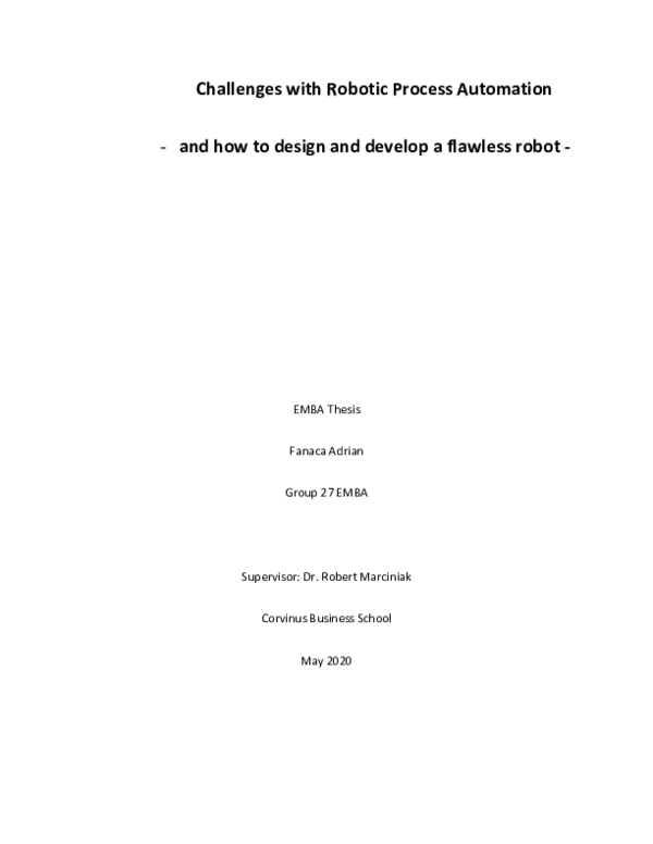 Pdf Challenges With Robotic Process Automation