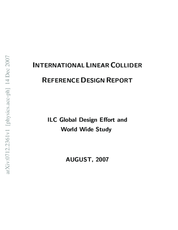 (PDF) ILC Reference Design Report Volume 3 - Accelerator
