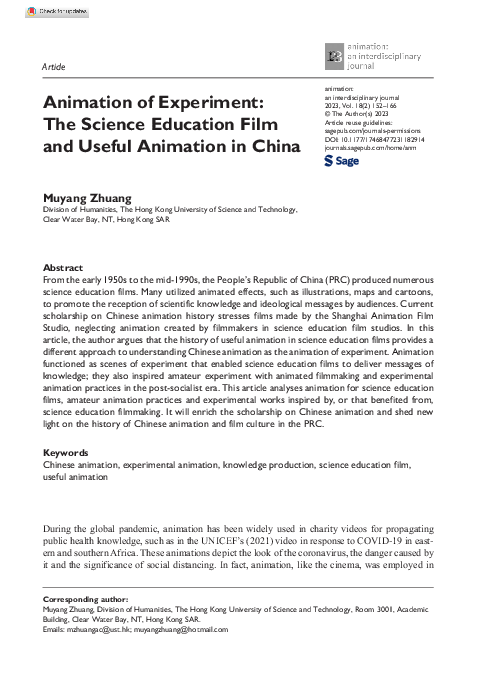 (PDF) Animation of Experiment: The Science Education Film and Useful ...