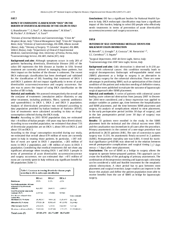 (PDF) P.07.7: Impact of Endoscopic Classification “Dica” on the Burden ...