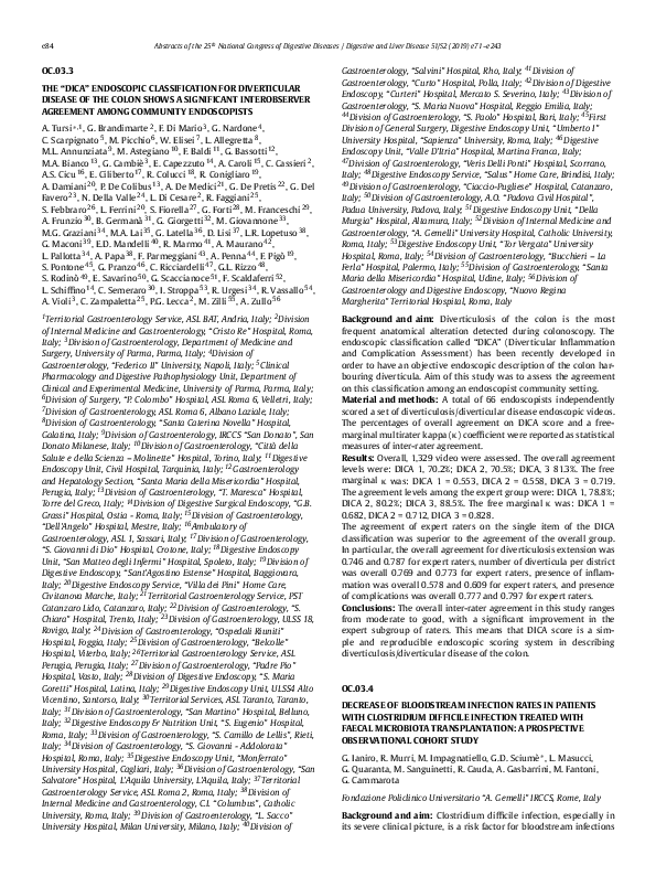 (PDF) OC.03.3 the “Dica” Endoscopic Classification for Diverticular ...