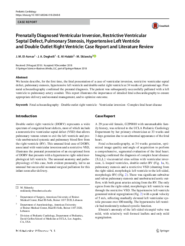 (PDF) Prenatally Diagnosed Ventricular Inversion, Restrictive ...