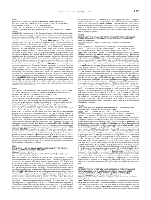 (PDF) Eliciting Patient Treatment Preferences: Development Of A Methodological Framework For ...