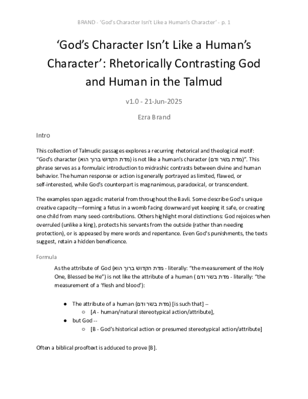 (PDF) 'God's Character Isn't Like a Human's Character': Rhetorically ...