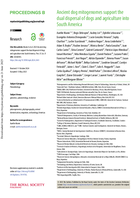 (PDF) Ancient dog mitogenomes support the dual dispersal of dogs and ...
