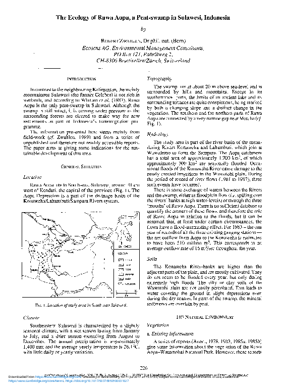 (PDF) The Ecology of Rawa Aopa, a Peat-swamp in Sulawesi, Indonesia