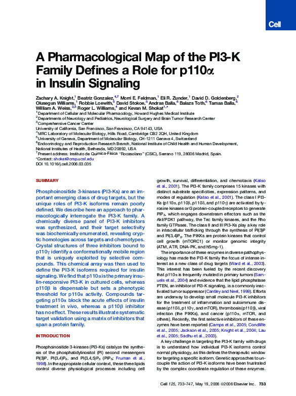 (PDF) A Pharmacological Map of the PI3-K Family Defines a Role for ...