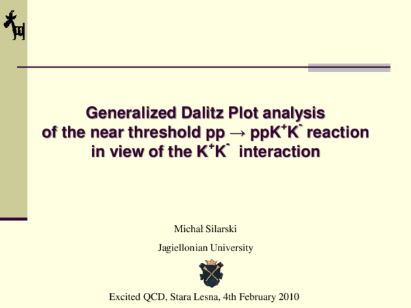 (PDF) Generalized Dalitz plot analysis of the near-threshold pp→ppK ...