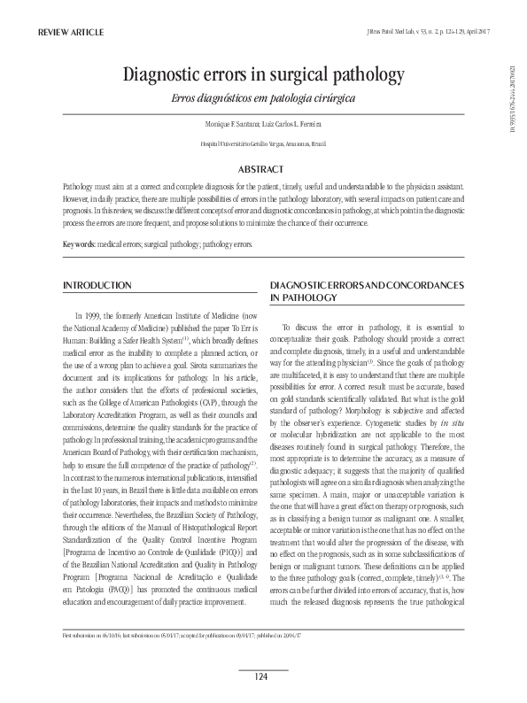 (PDF) Diagnostic errors in surgical pathology