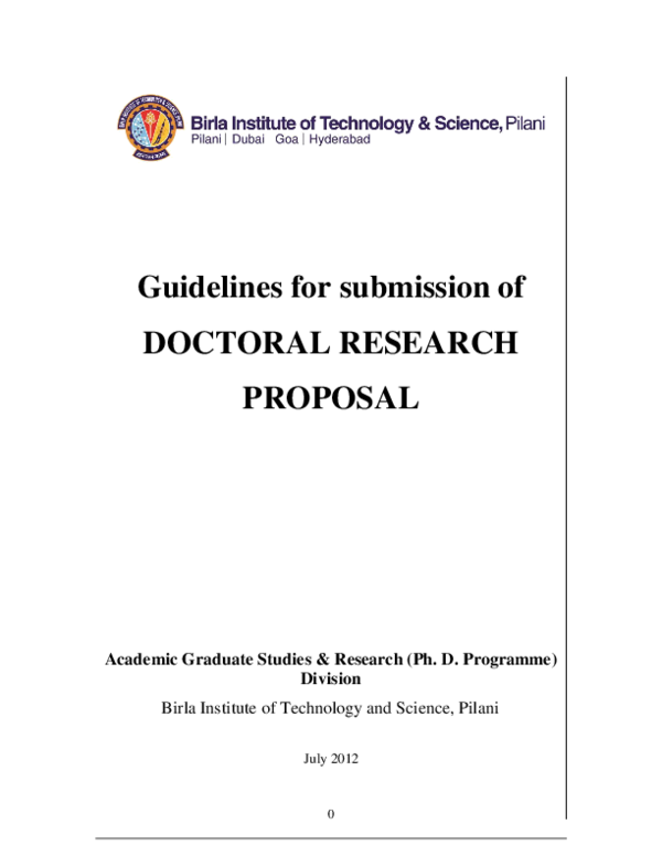 (PDF) Guidelines for PhD Proposal