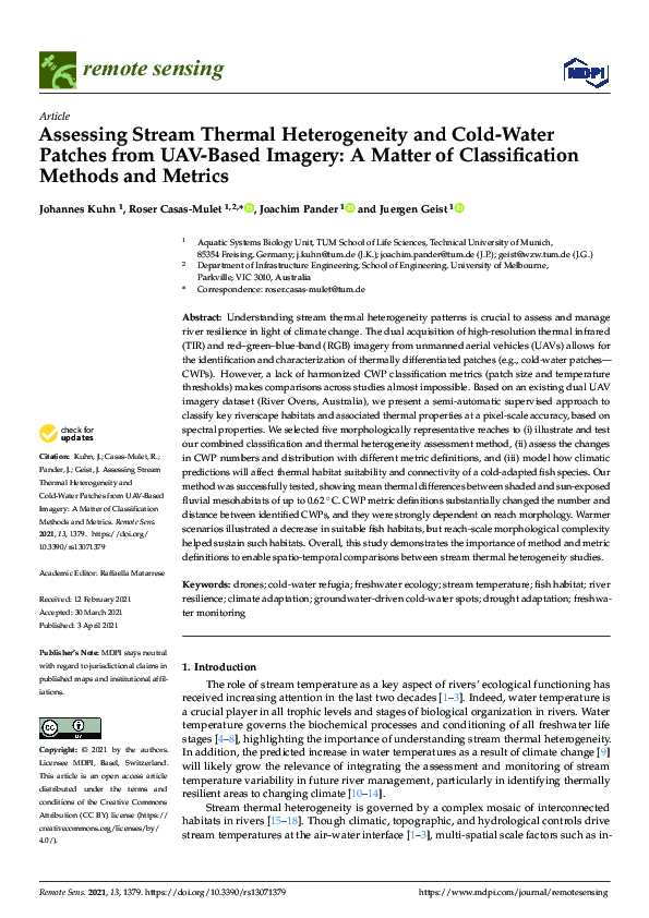 (PDF) Assessing Stream Thermal Heterogeneity and Cold-Water Patches ...