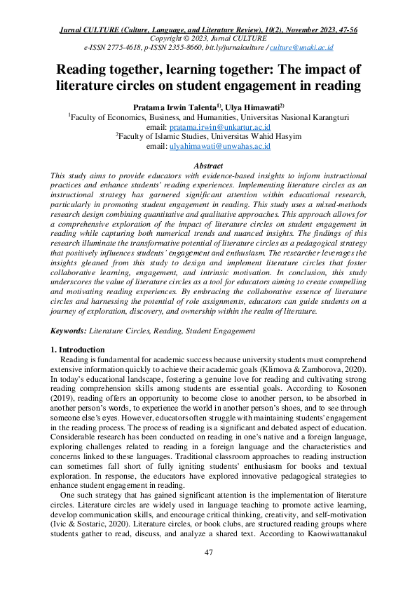 (PDF) Reading together, learning together: The impact of literature ...