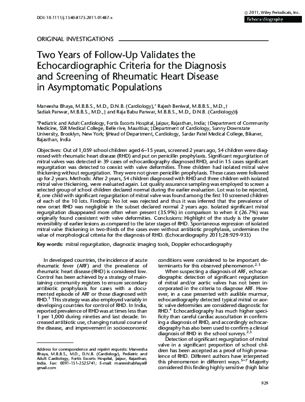 (PDF) Two Years of Follow-Up Validates the Echocardiographic Criteria ...