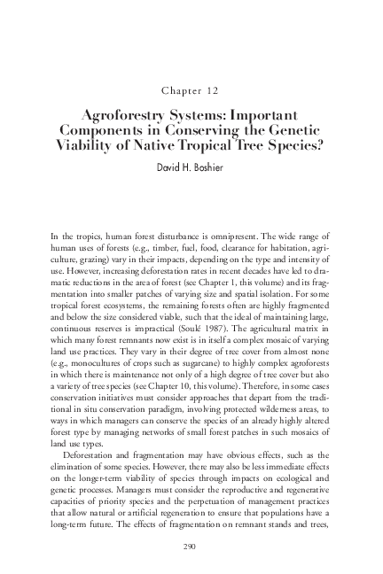 (PDF) Agroforestry systems: important components in conserving the ...
