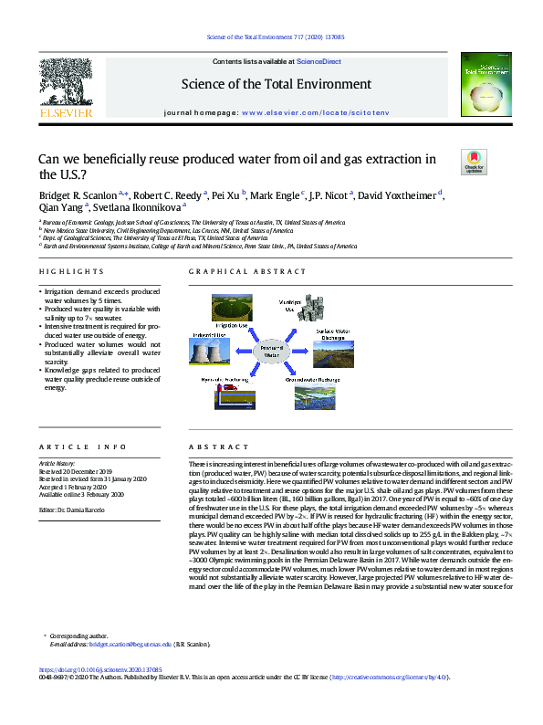 (PDF) Can we beneficially reuse produced water from oil and gas ...