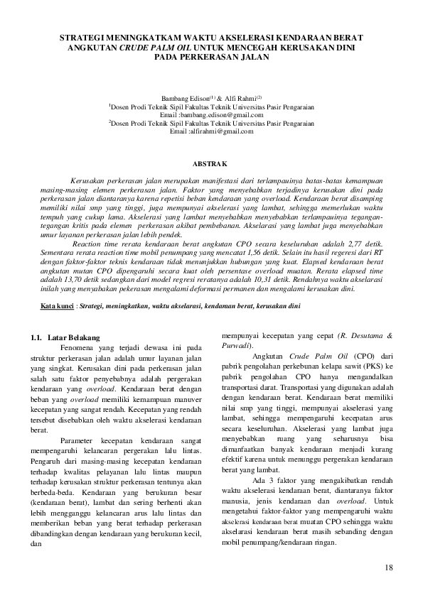 (PDF) Strategi Meningkatkam Waktu Akselerasi Kendaraan Berat Angkutan ...