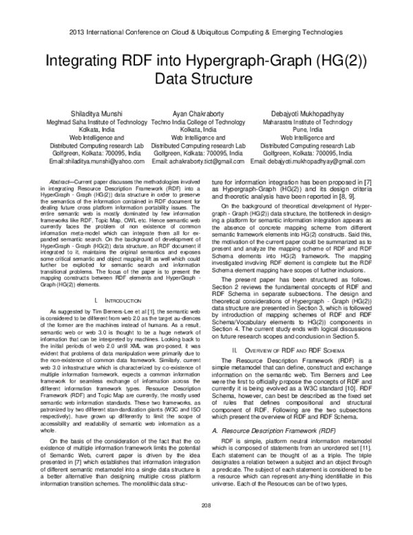 (PDF) Integrating RDF into Hypergraph-Graph (HG(2)) Data Structure