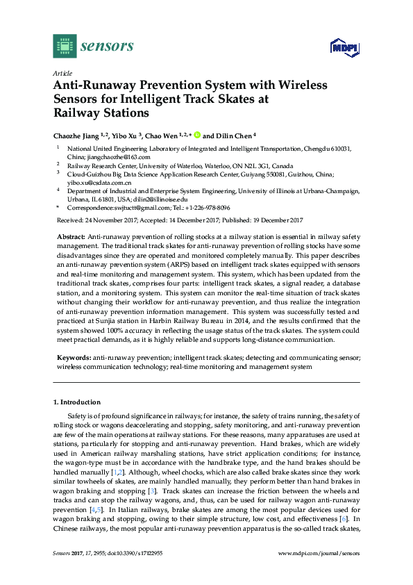 (PDF) Anti-Runaway Prevention System with Wireless Sensors for ...