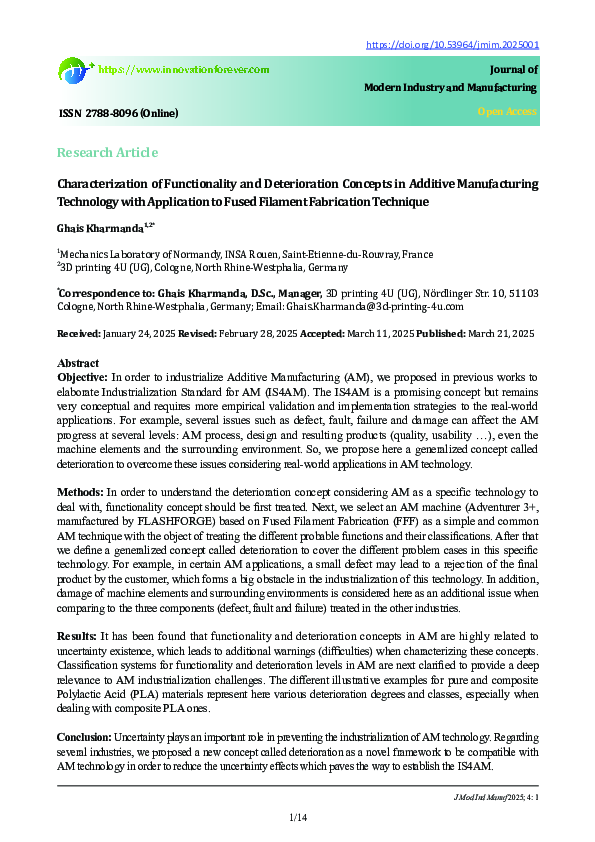 (PDF) Characterization of Functionality and Deterioration Concepts in ...