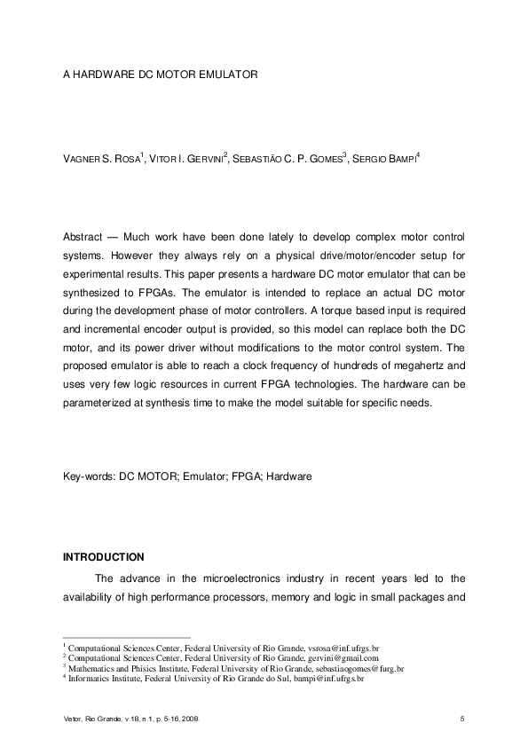 (PDF) A hardware DC motor emulator
