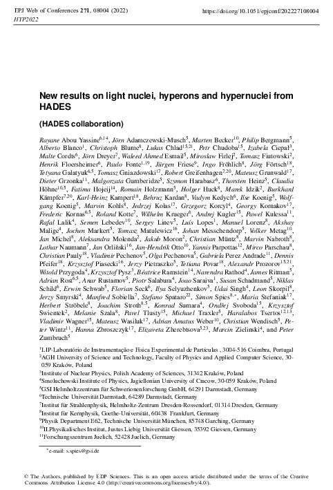 (PDF) New results on light nuclei, hyperons and hypernuclei from HADES ...