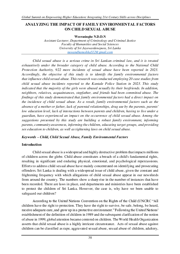 (PDF) ANALYZING THE IMPACT OF FAMILY ENVIRONMENTAL FACTORS ON CHILD ...