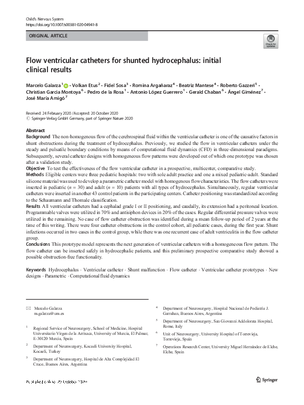 (PDF) Flow ventricular catheters for shunted hydrocephalus: initial ...