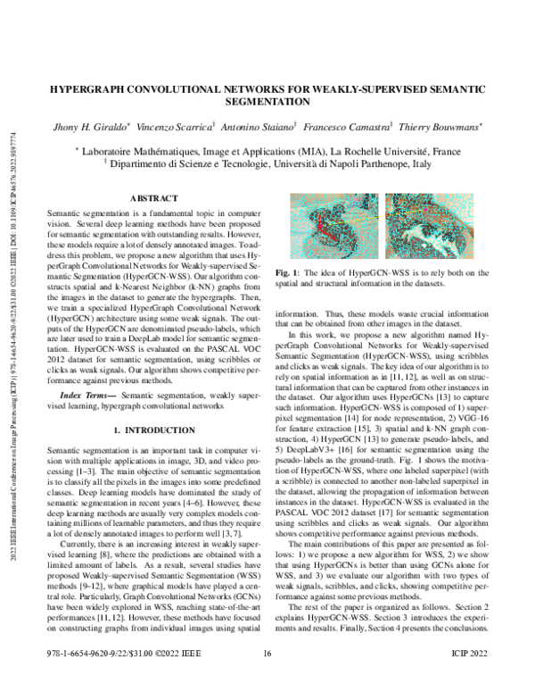 (PDF) Hypergraph Convolutional Networks for Weakly-Supervised Semantic Segmentation