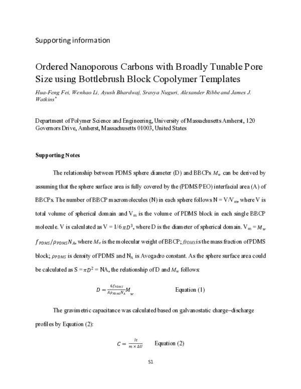 (PDF) Ordered Nanoporous Carbons with Broadly Tunable Pore Size Using ...