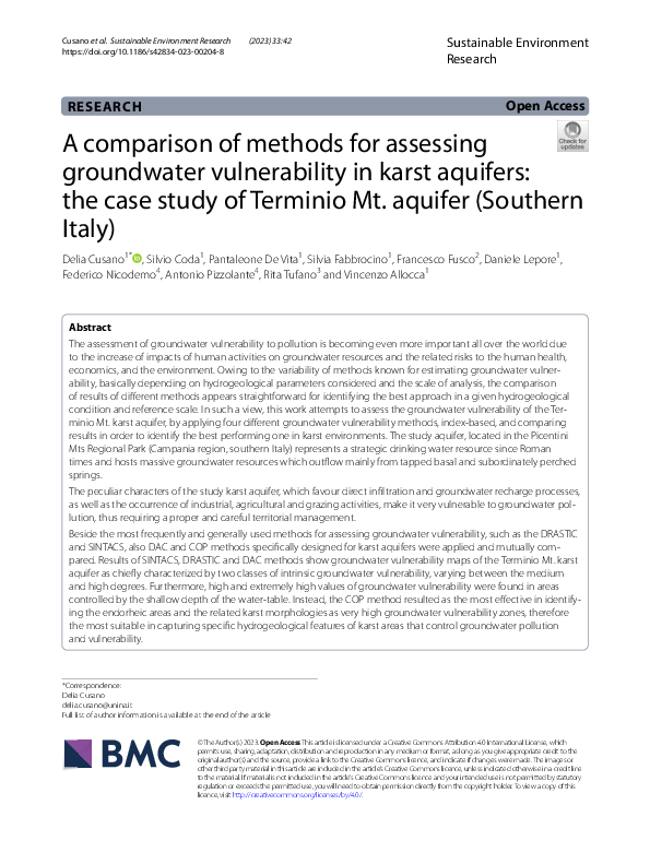 (PDF) A comparison of methods for assessing groundwater vulnerability ...