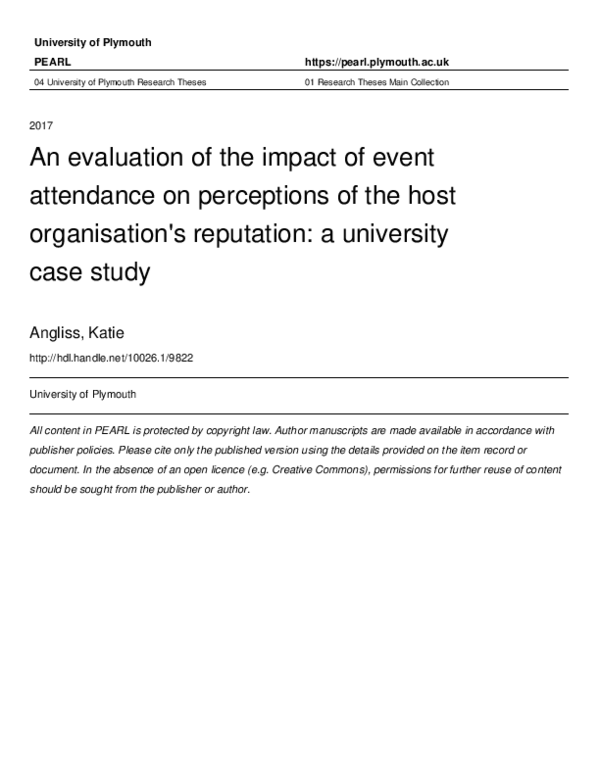 (PDF) An evaluation of the impact of event attendance on perceptions of ...