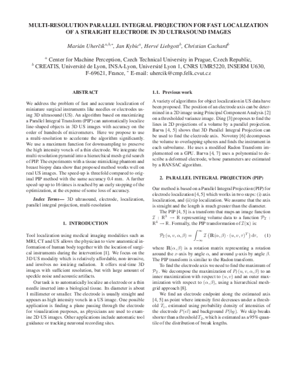(PDF) Multi-resolution parallel integral projection for fast localization of a straight ...