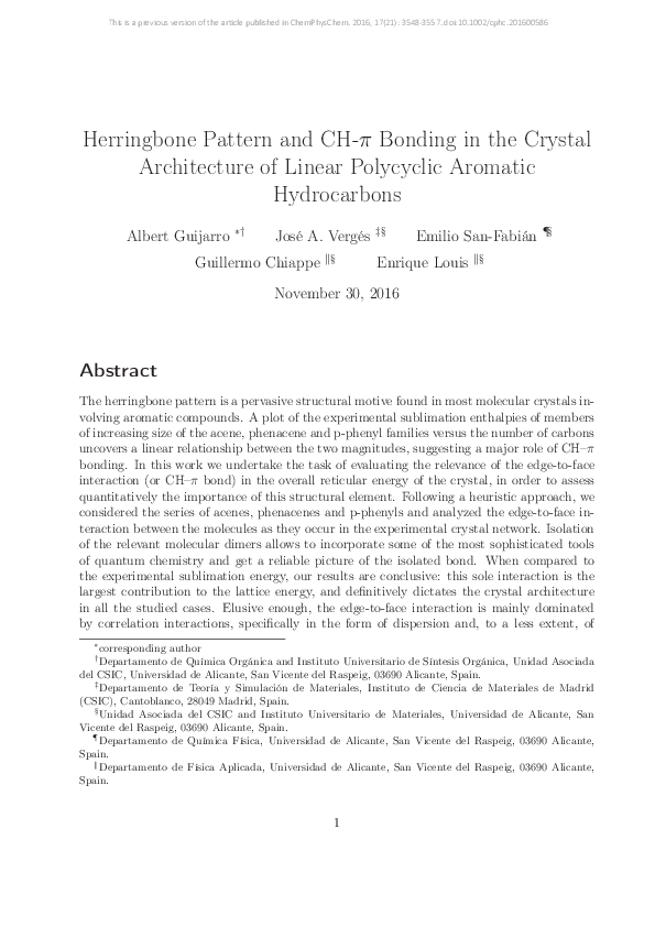 (PDF) Herringbone Pattern and CH-π Bonding in the Crystal Architecture ...