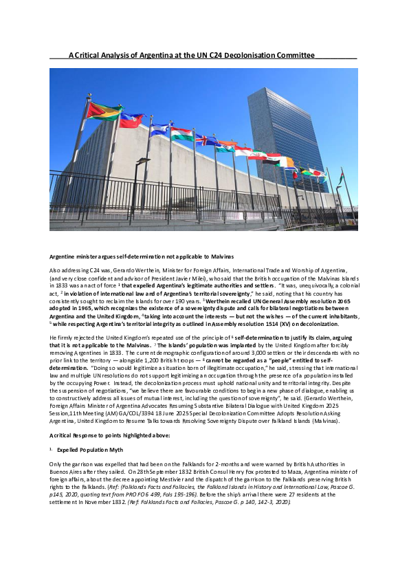 (PDF) A Critical Analysis of Argentina at the UN C24 Decolonisation ...