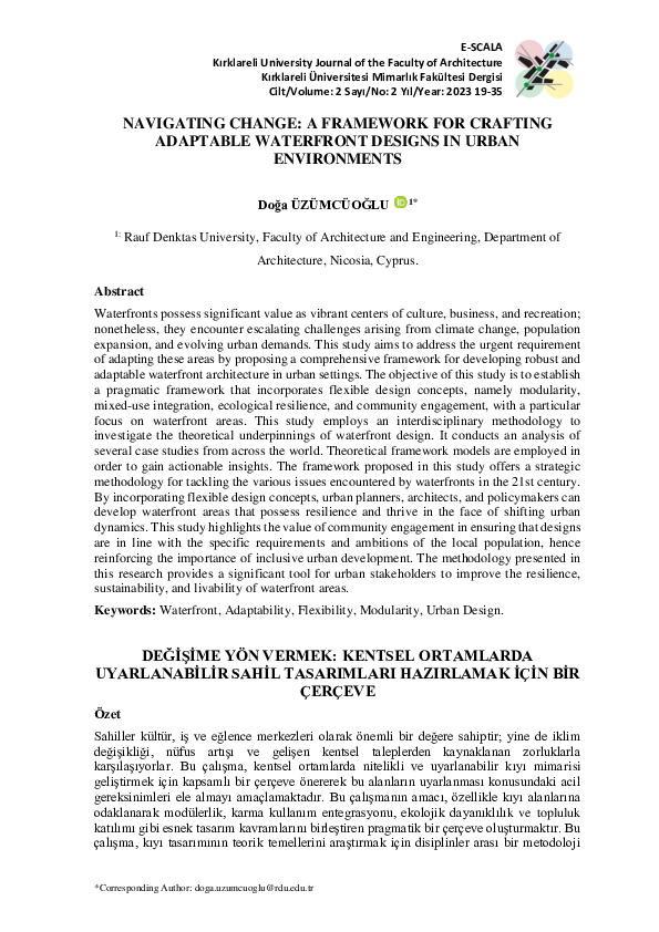 (PDF) Navigating Change: A Framework for Crafting Adaptable Waterfront ...