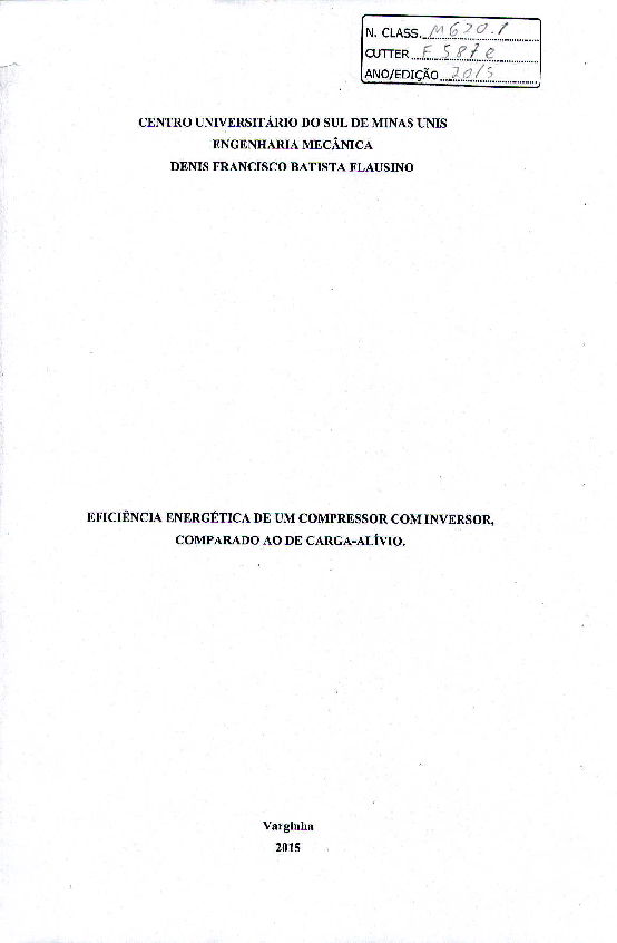 (PDF) Eficiência Energética De Um Compressor Com Inversor, Comparado Ao ...