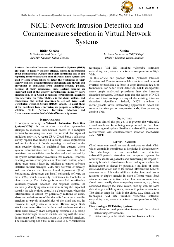 (PDF) NICE: Network Intrusion Detection and Countermeasure Selection in ...