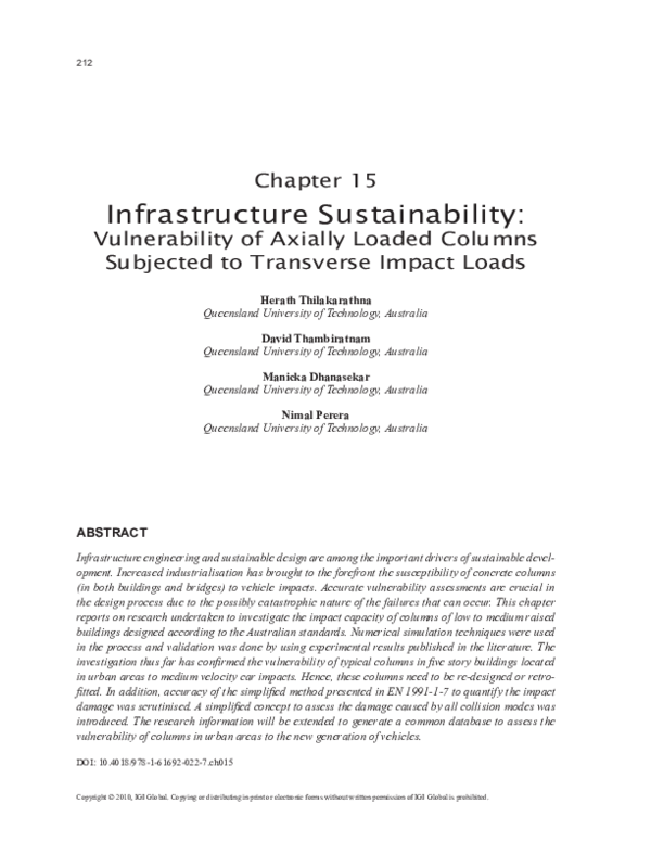 (PDF) Infrastructure Sustainability